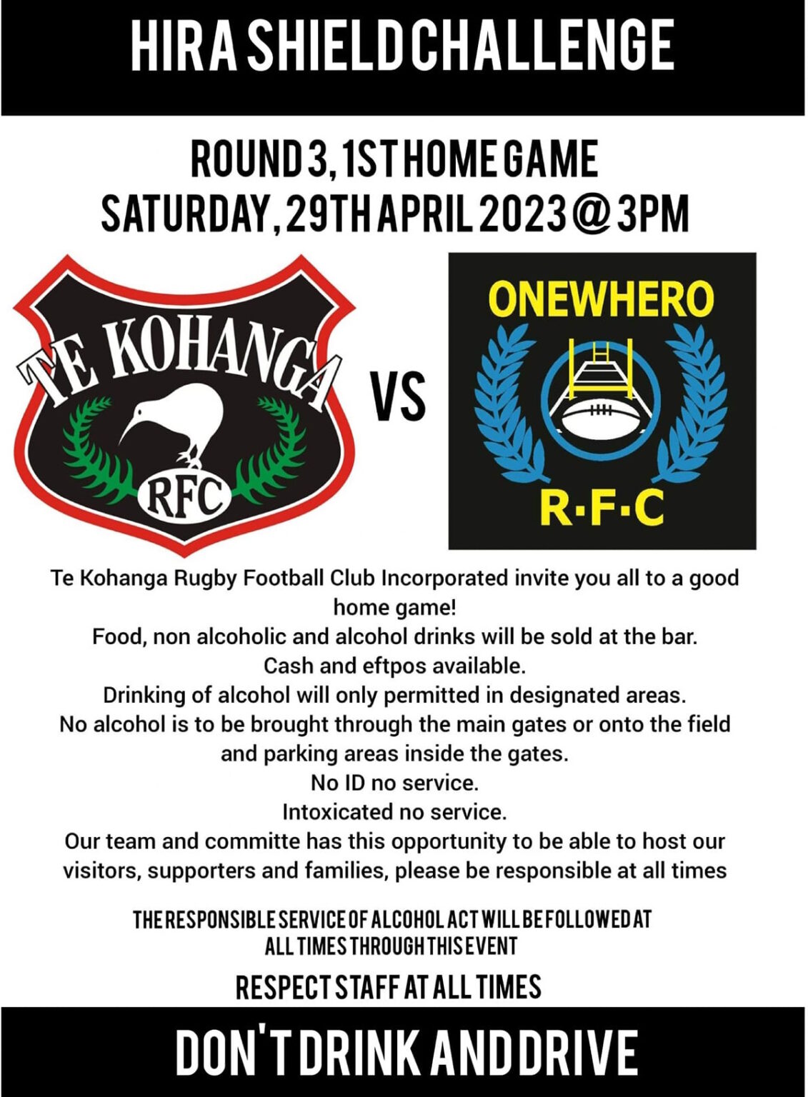 Hira Shield Challenge – Te Kohanga RFC v. Onewhero RFC - Onewhero Local ...